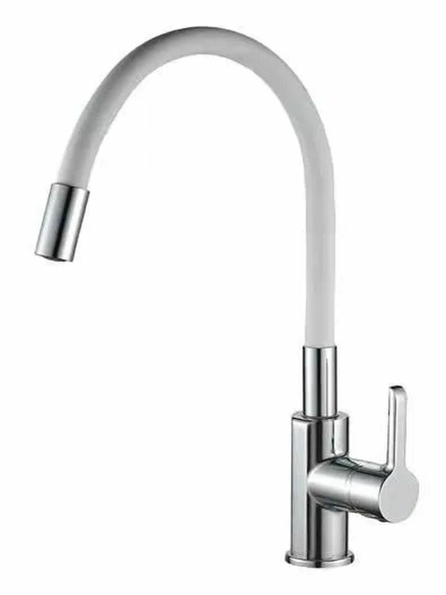 Смеситель для кухни Yindaf с высоким силиконовым изливом, белый Y49155R1-7
