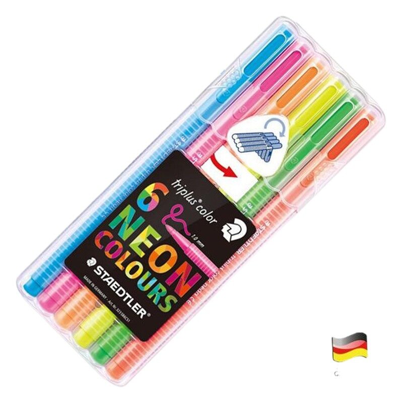 Маркер STAEDTLER 1мм, неоновый, треугольный, 6 цветов