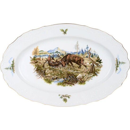 Блюдо Bernadotte "Охотничьи сюжеты"овальное 39 см