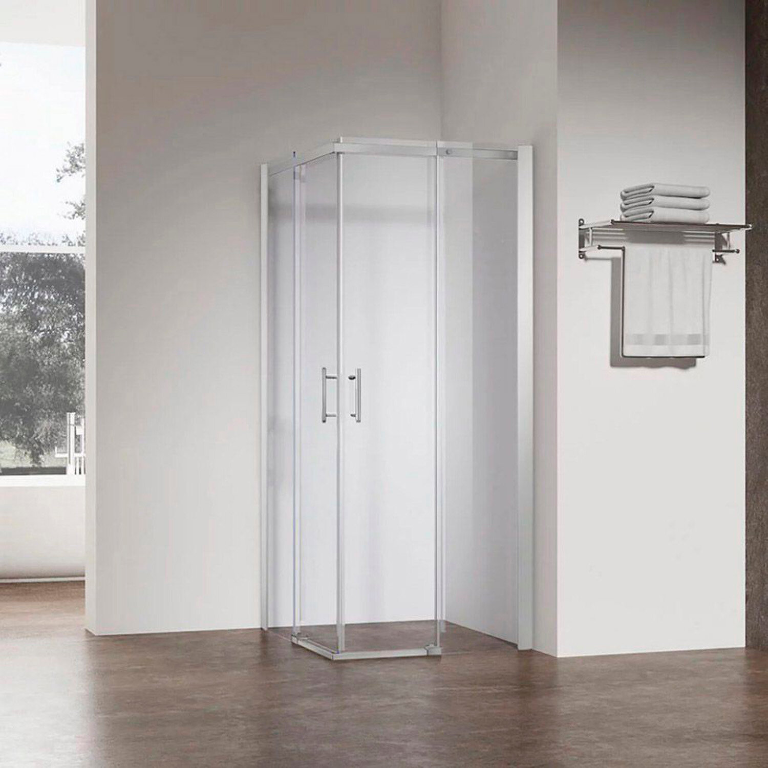 Душевой угол Veconi (Векони) Rovigo 900х900 мм (габариты площадки) стекло Прозрачное 6 мм RV50CH-9090-01-C8