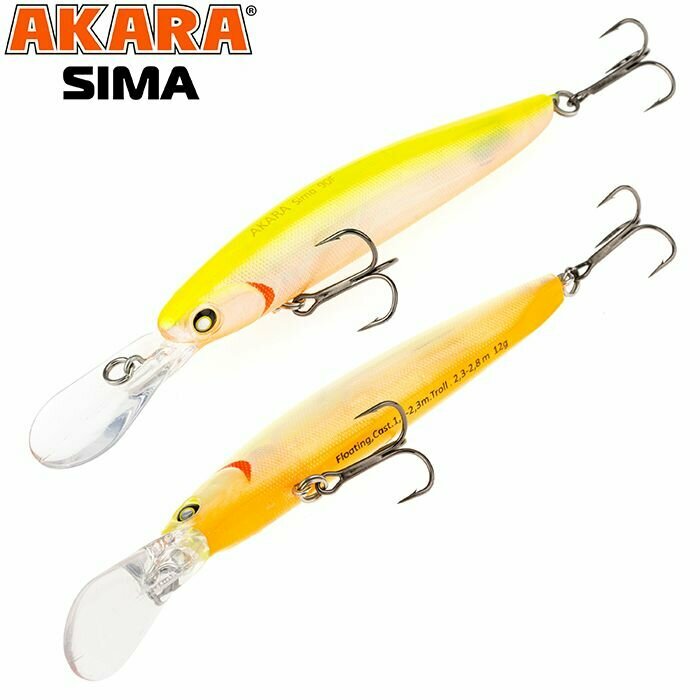 Рыболовная приманка на лосося Воблер Akara Sima 90F 90мм. 12г. №A127