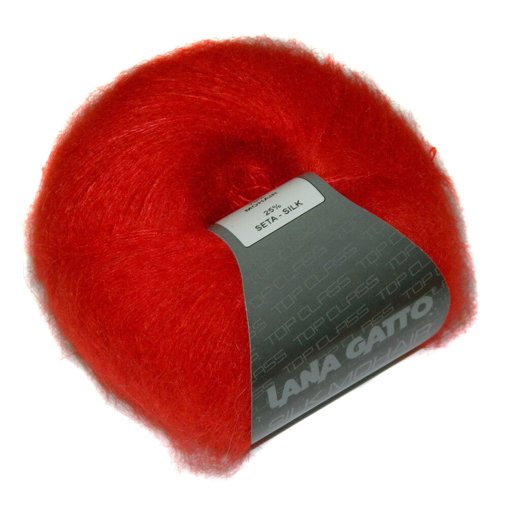 Пряжа Silk Mohair Lana Gatto - 6024 Ярко-красный