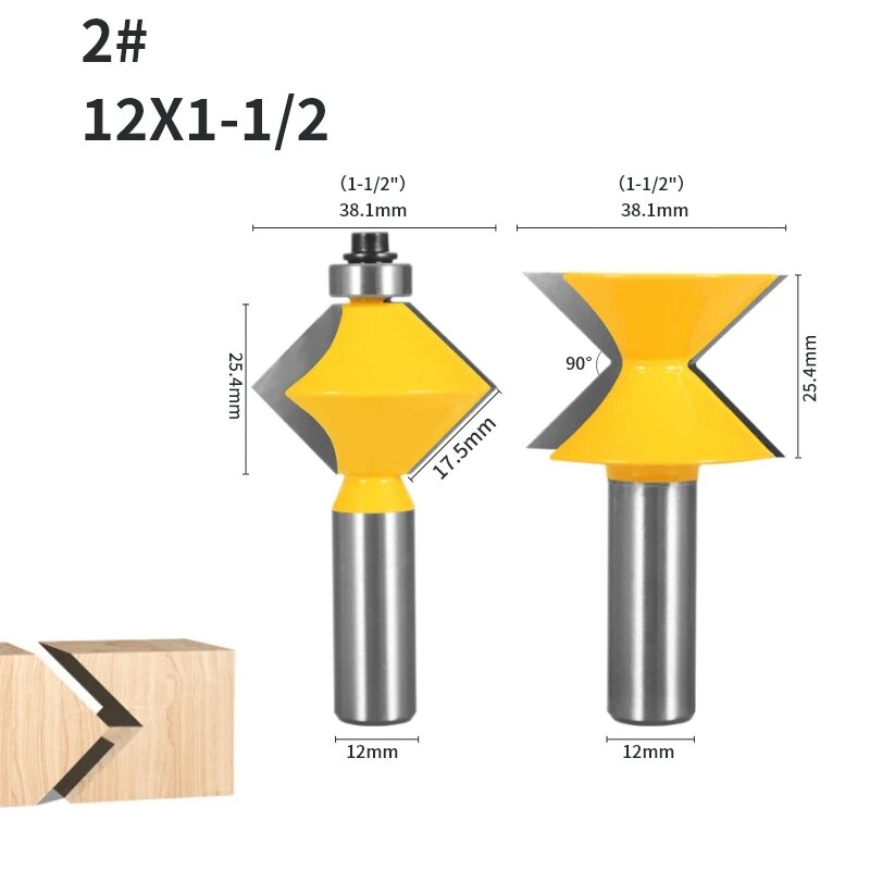 Фрезы для кромкооблицовочного станка YUSUN, 2 шт. 12x38.1