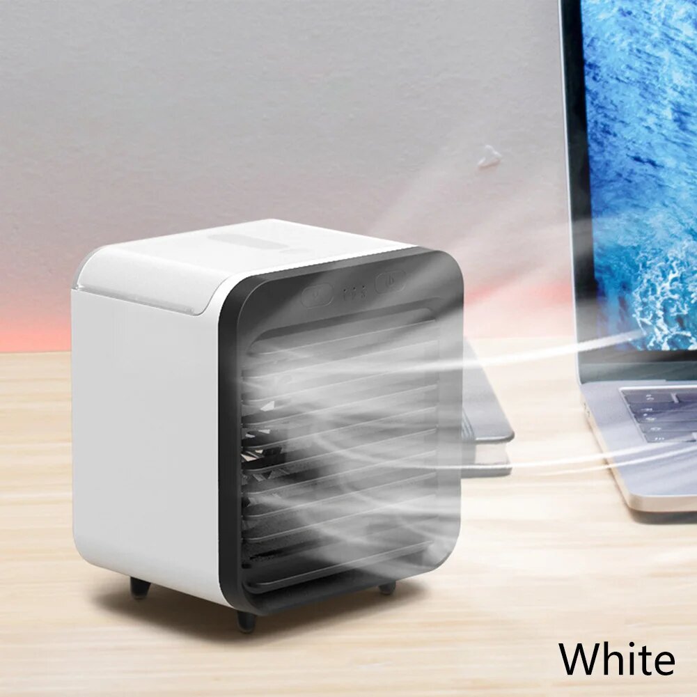 Новый портативный мини-вентилятор-кондиционер от Donirt с USB-зарядкой и тремя скоростными режимами для охлаждения воздуха на офисных столах.