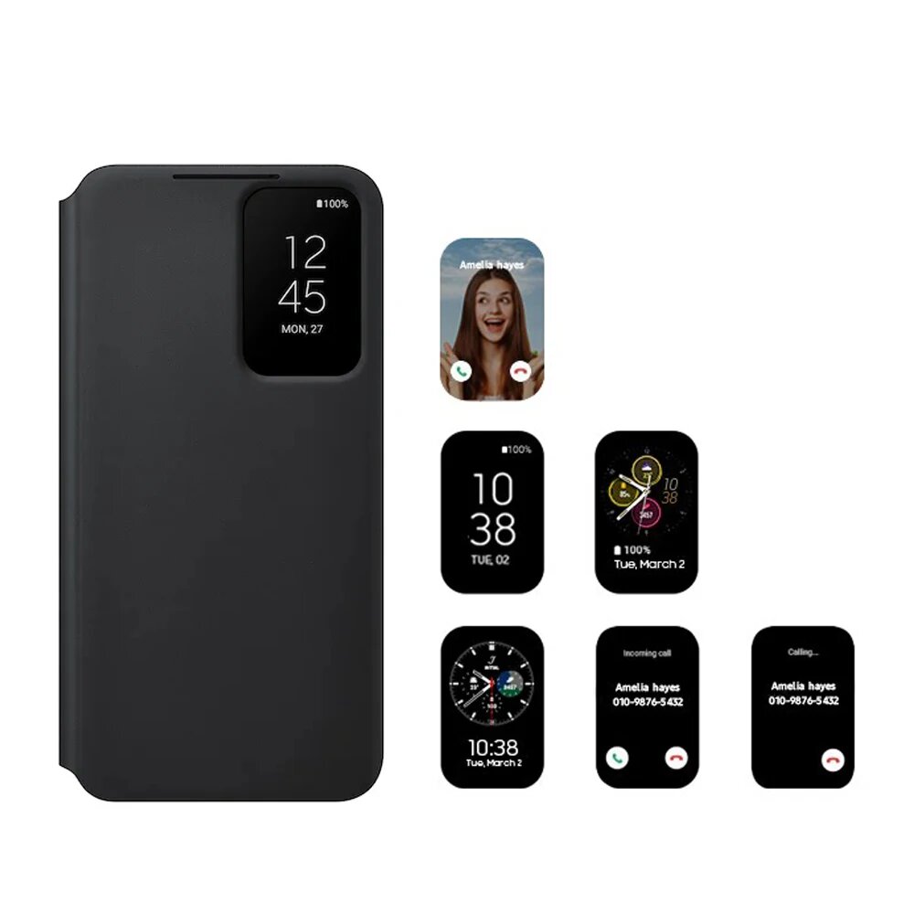 Черный чехол Samsung Clear View Cover Galaxy S22