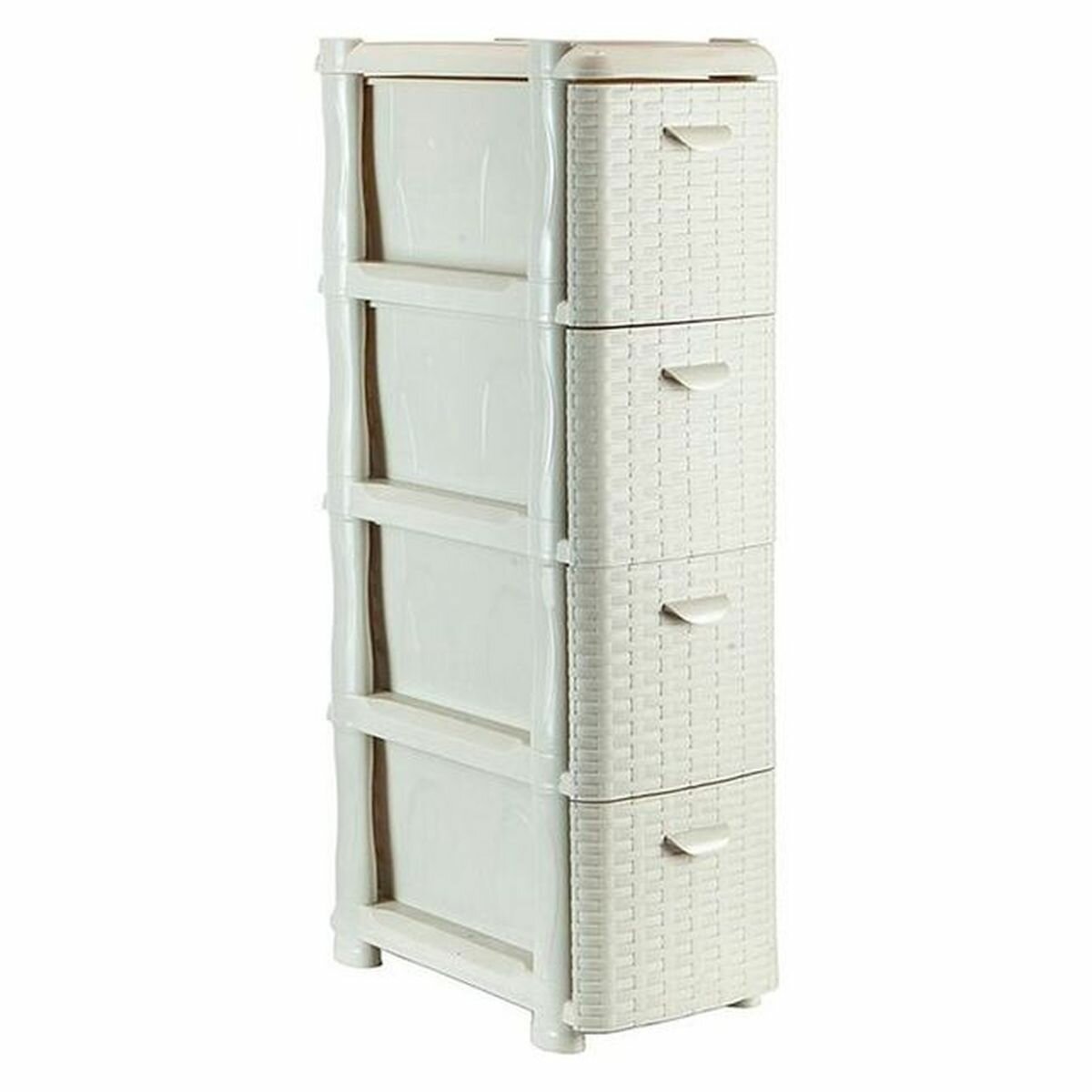 Комод ротанг узкий (4 секции) коричневый ротанг IDEA (М-Пластика) M2814