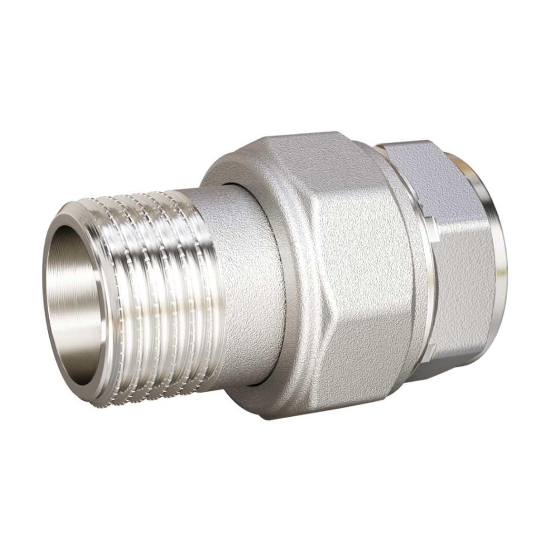 Разъемный сгон (американка) прямой 1/2" НВ никелированный с прокладкой O-RING, LD Pride