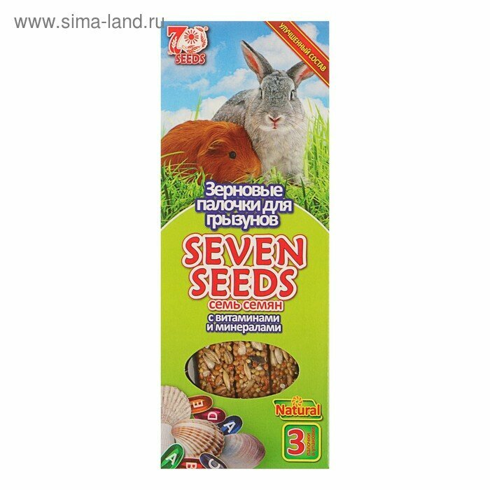 Лакомства для грызунов Палочки с вит. и минерал. 90г 3шт SEVEN SEENDS (Семь семян)/22
