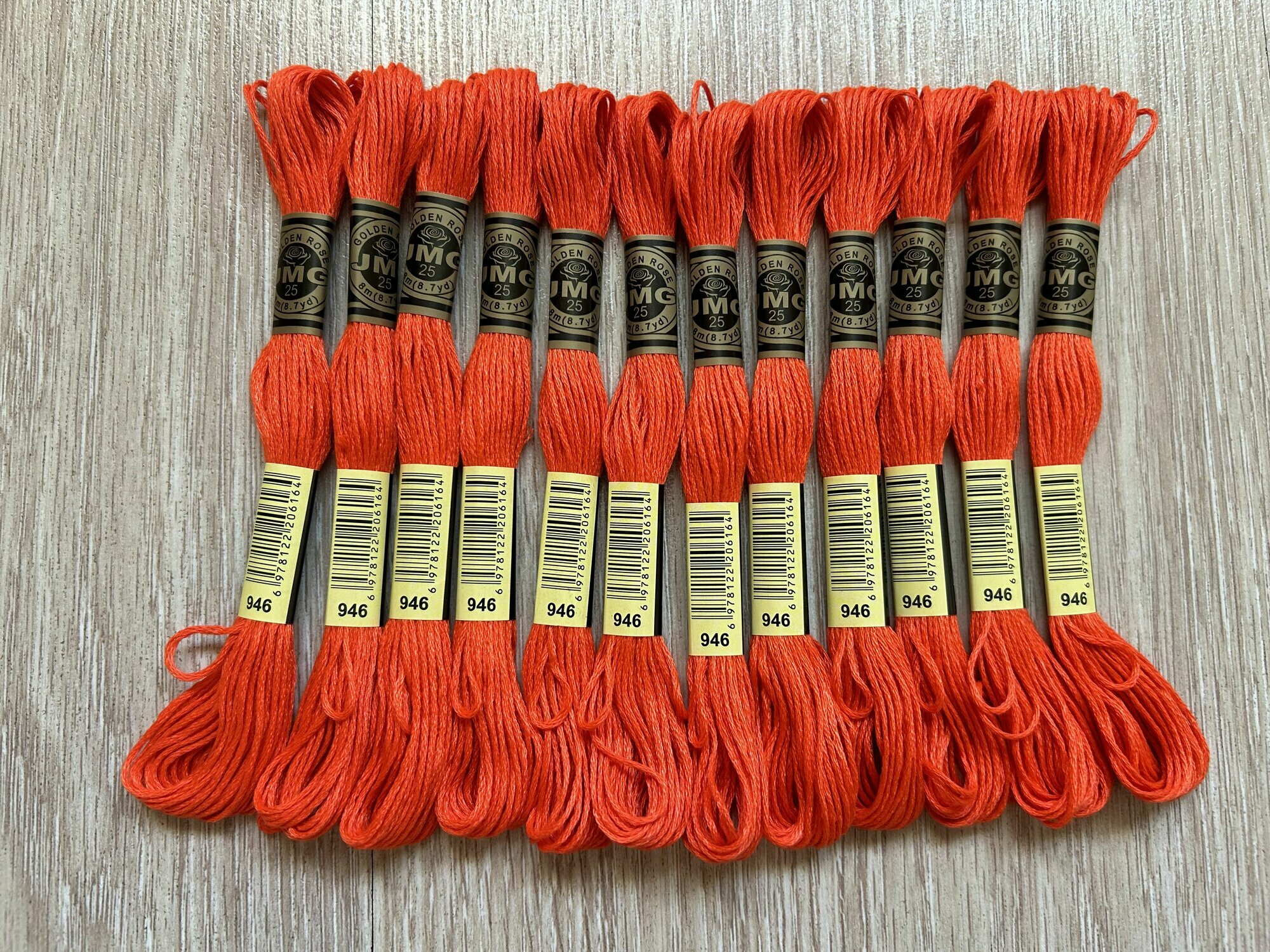 Нитки для вышивания JMC мулине (150-3866) 100% полиэфир 12 штук x 8 м