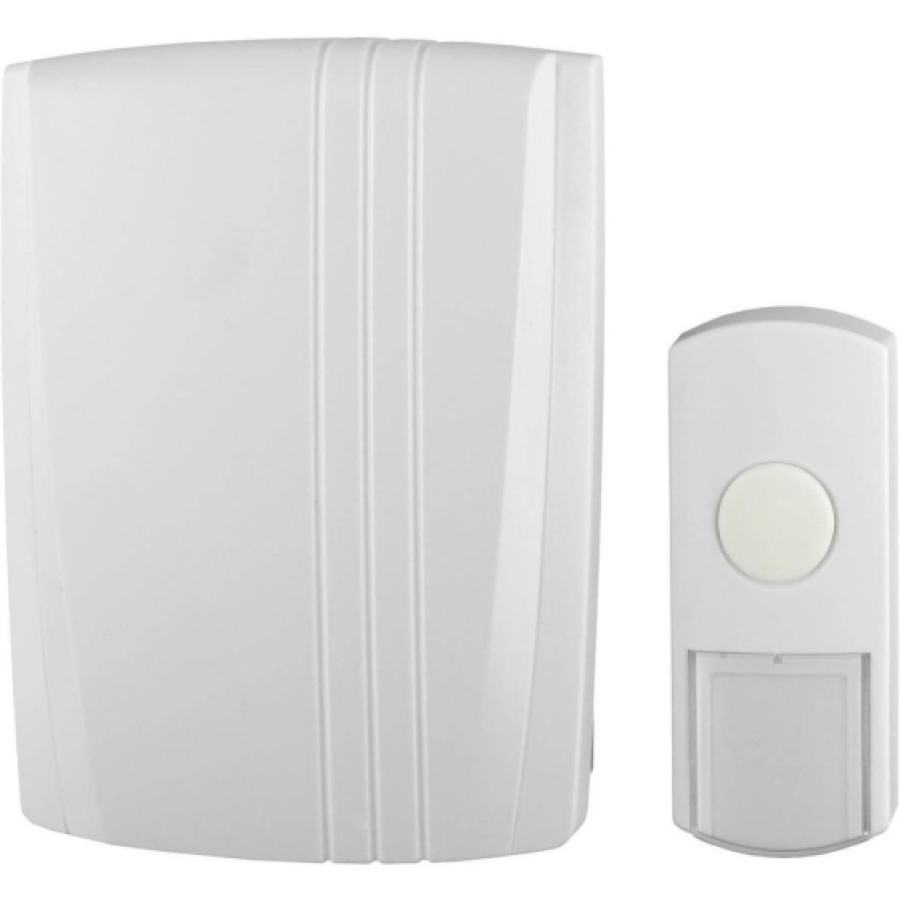 Звонок дверной проводной ЭРА D95 электромеханический, с влагозащищенной кнопкой, белый, IP44, длиной 1.5м, Б0018138 / устройство для оповещения