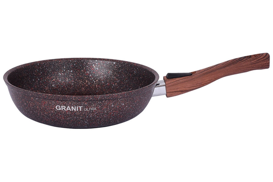 Сковорода Kukmara 26 см со съемной ручкой, Granit ultra red, (сга262а)