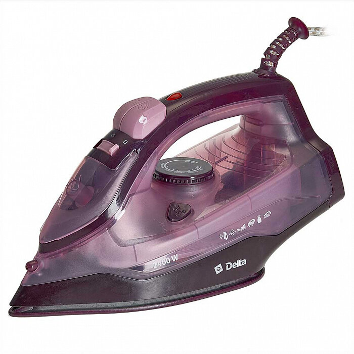Утюг Delta DL-353 электрический, вертикальное отпаривание, антинакипь, самоочистка, коричневый
