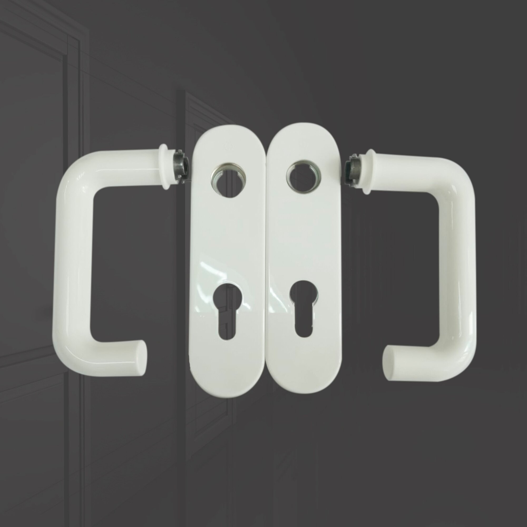 Ручка Doorlock, сталь/нейлон, механическое открывание ключом, цвет белый — фото 1