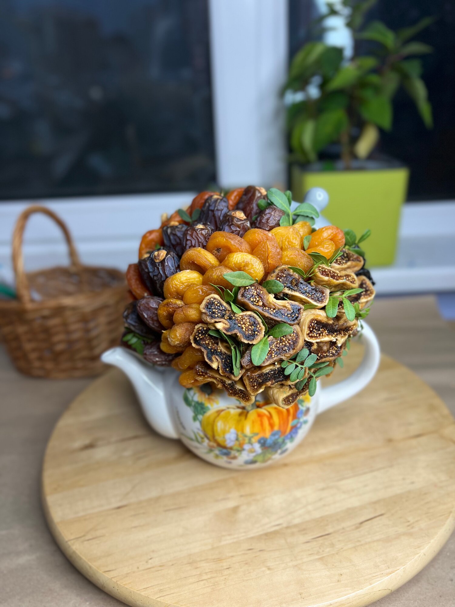 Чайный сервиз с Сухофруктами вкусный подарок Авторский съедобный букет с сухофруктами «Мастерская Марины Акатовской»