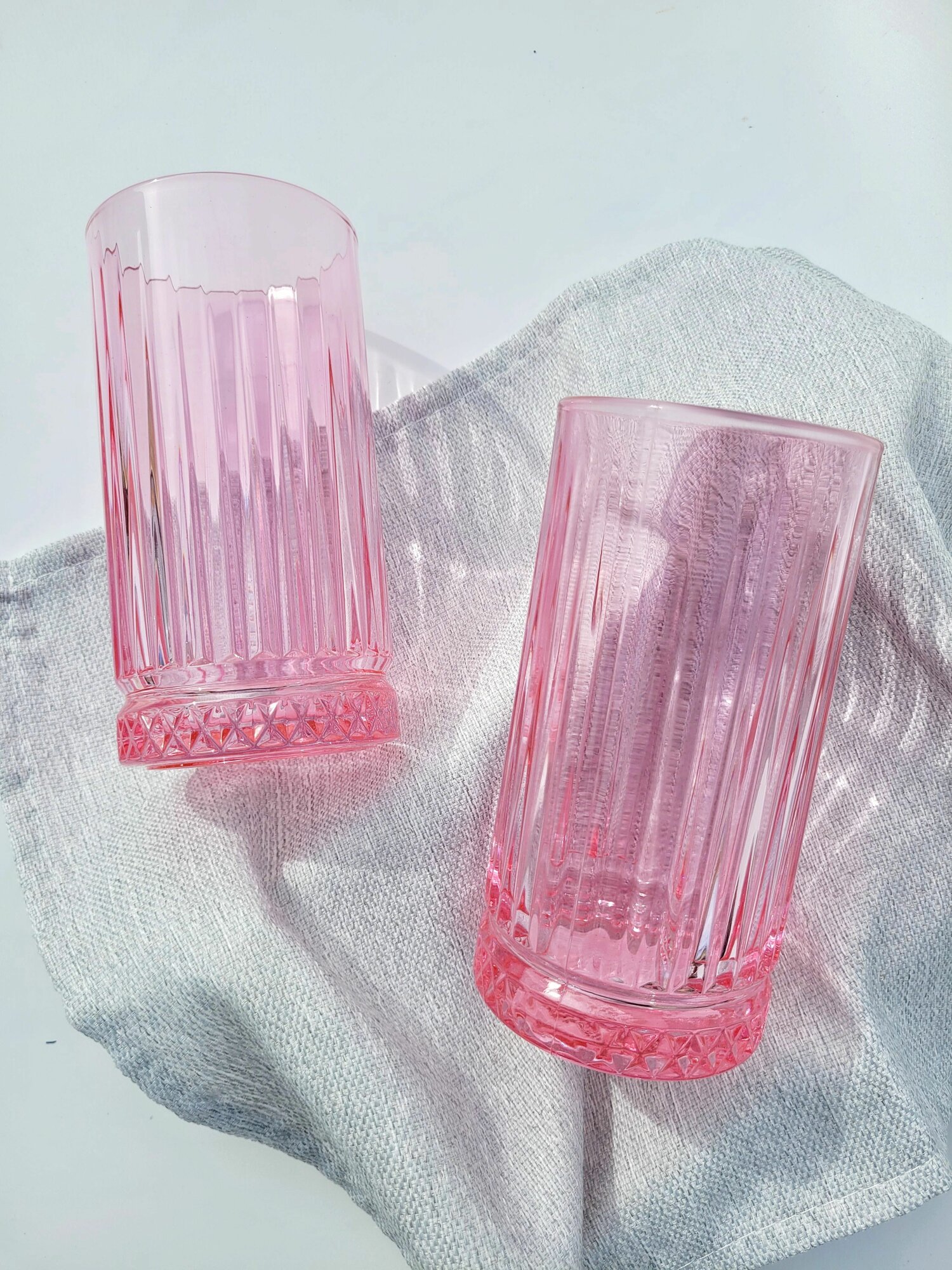 Набор стаканов, высокие розовые 4 шт, Pasabahce "Энжой" 450 мл. Ударопрочное стекло. "Enjoy" Турция