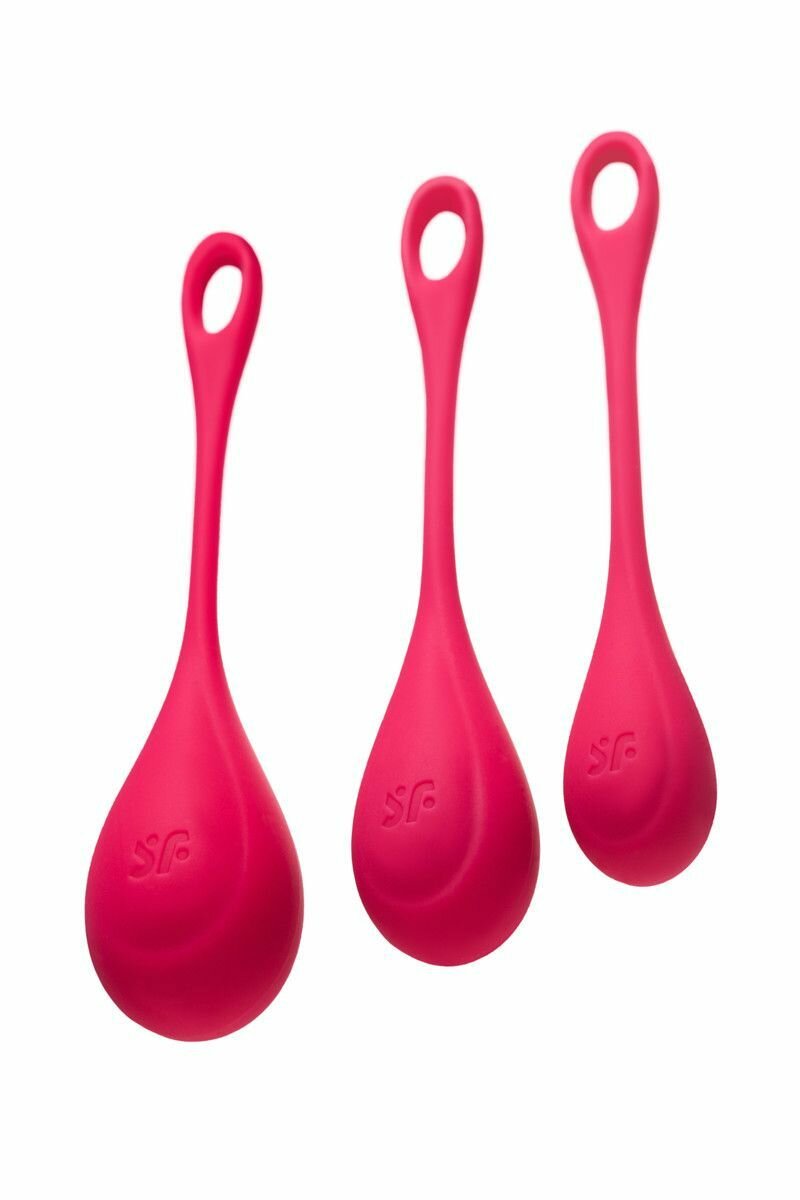Набор вагинальных шариков Satisfyer, силикон, красный, 2 см.