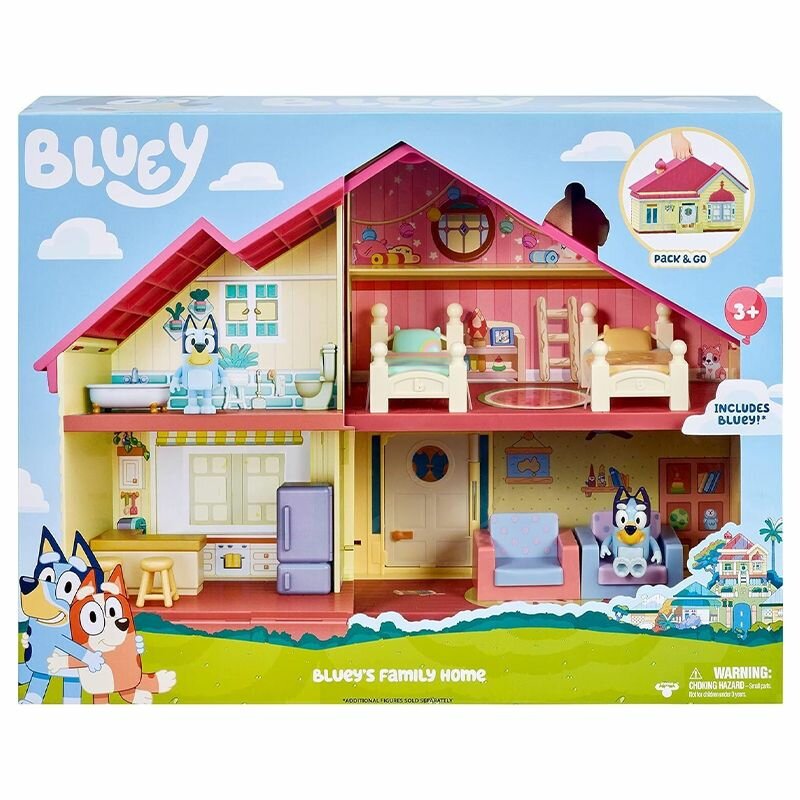 Bluey Family Home Игровой набор с фигуркой размером 2,5 дюйма /Семейный дом Блуи
