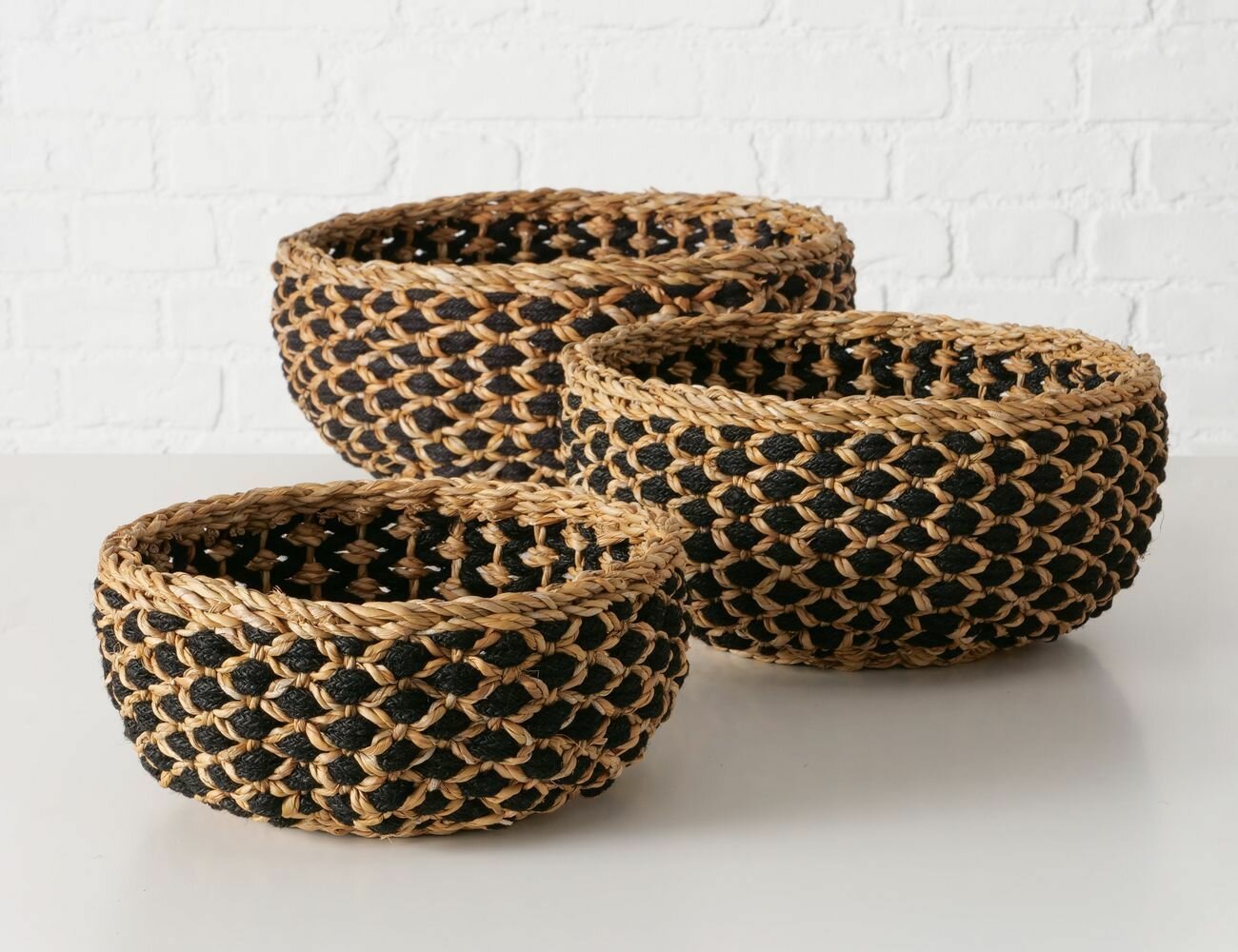 Набор круглых корзин для хранения седар, джут, морская трава, 15-20 см, Boltze 2052190
