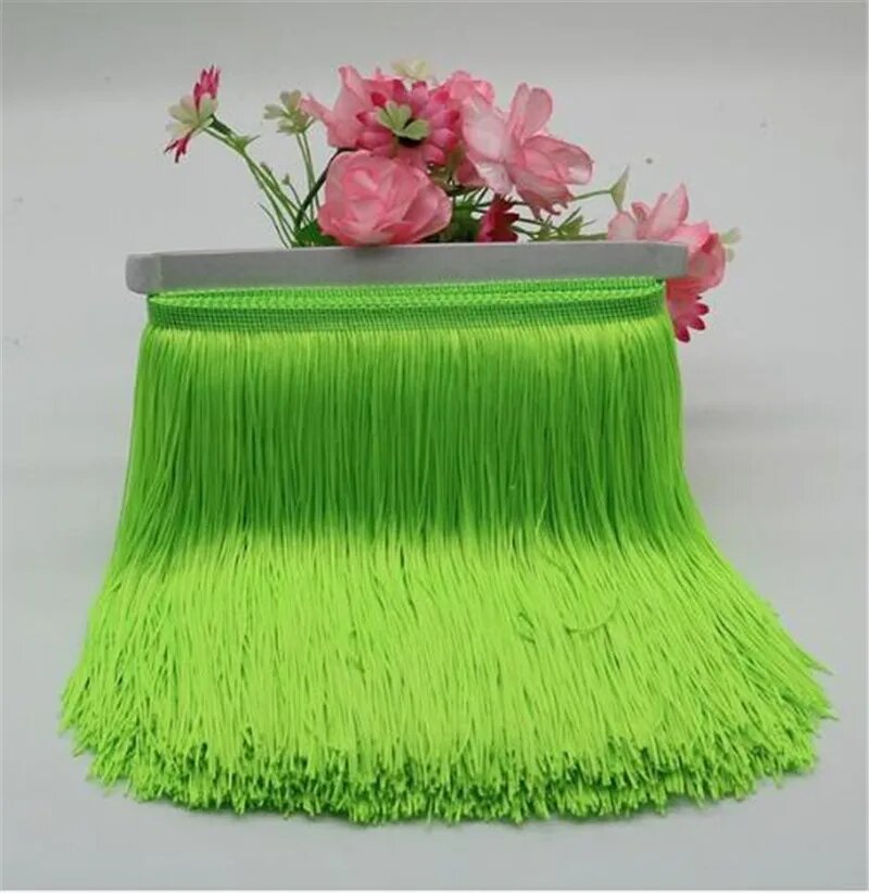 Полиэстерная бахрома с кисточками Зеленый, 20cm, AS picture