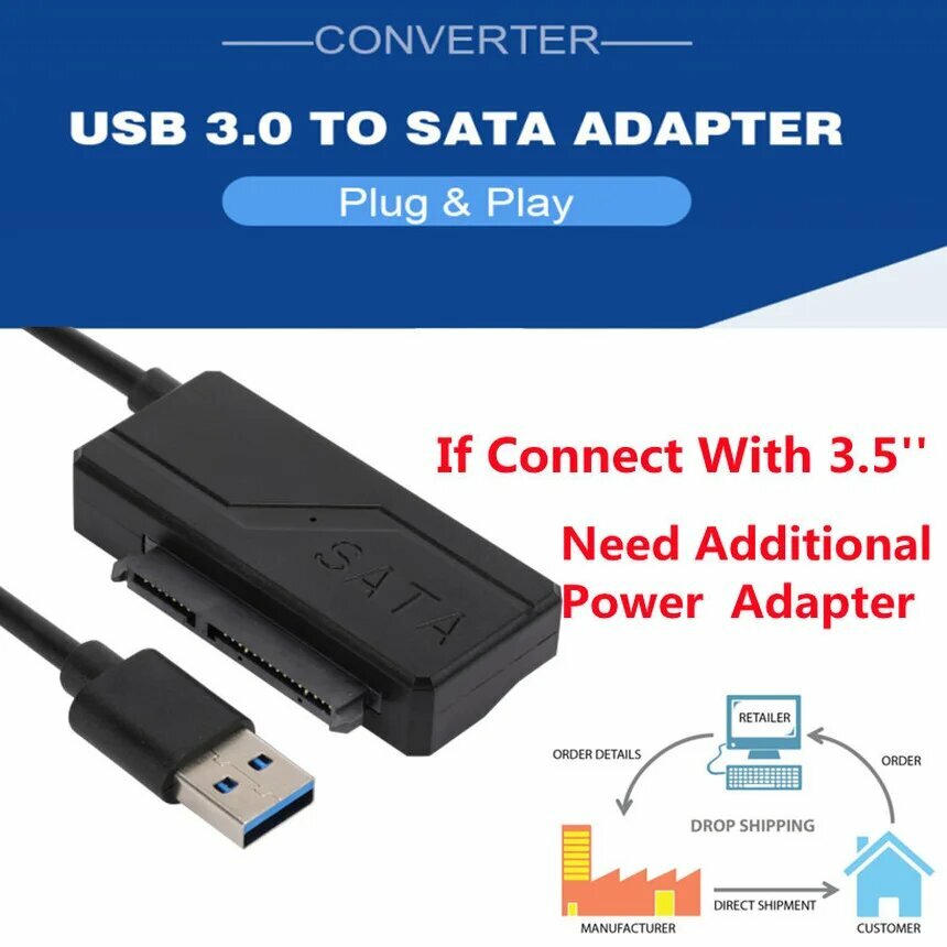 Кабель-адаптер USB к SATA 3, Sata к USB 3,0, поддержка 22Pin 2,5 3,5 дюймов