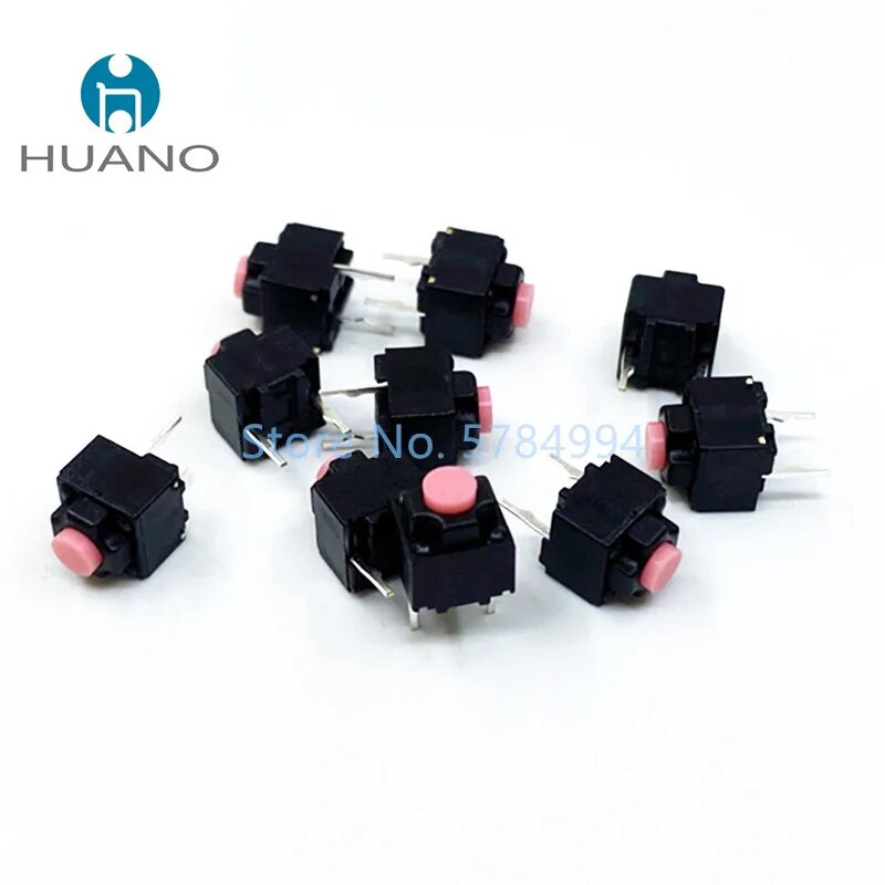 10 шт. HUANO розовые бесшумные микропереключатели