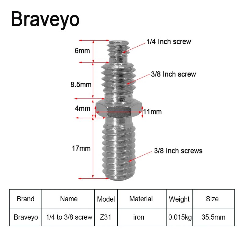 Штатив-монопод Braveyo 1/4-3/8, Z31, 1PC