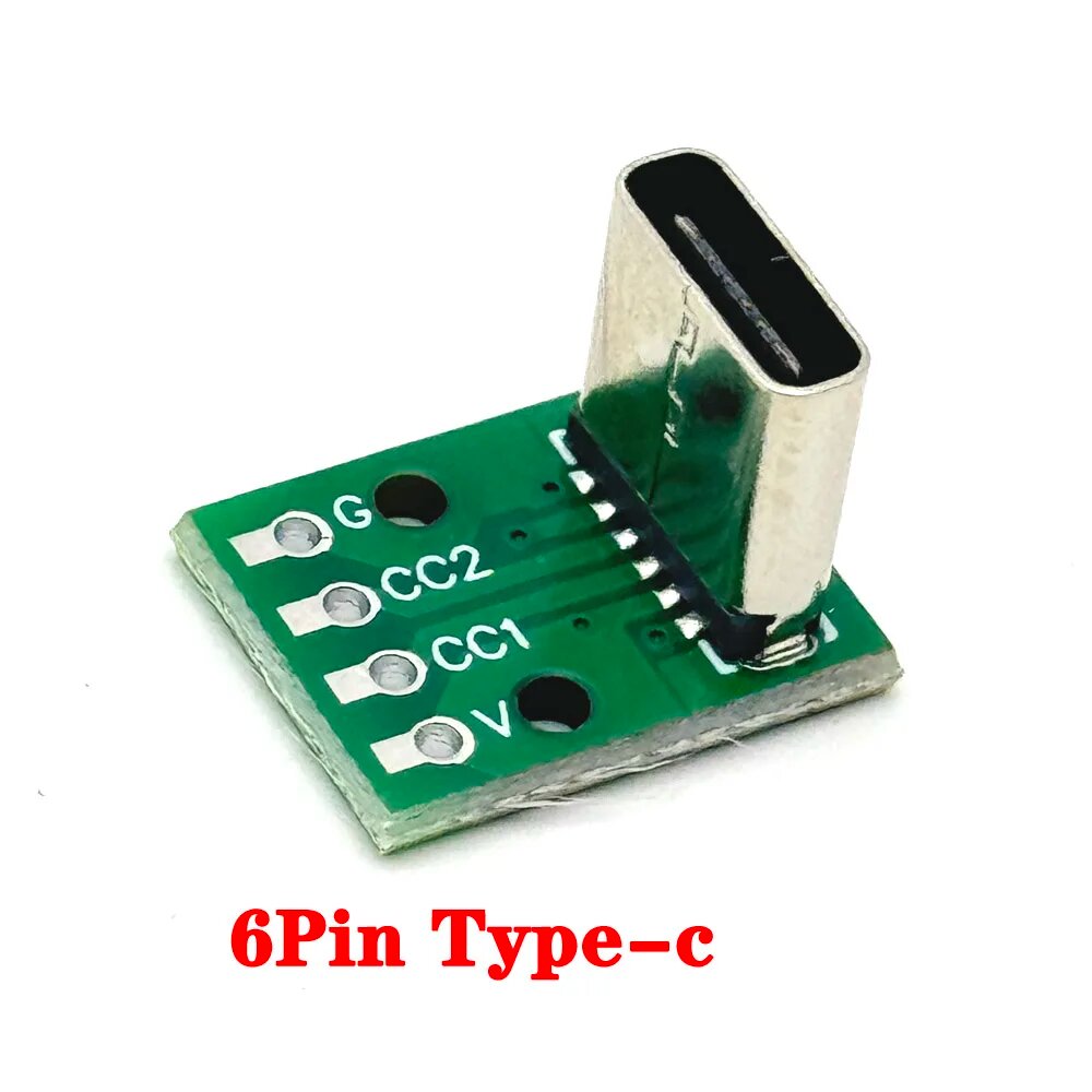 LAJQTAO Преобразователь USB Type-C на DIP разъем 2pcs, 6Pin Type-c