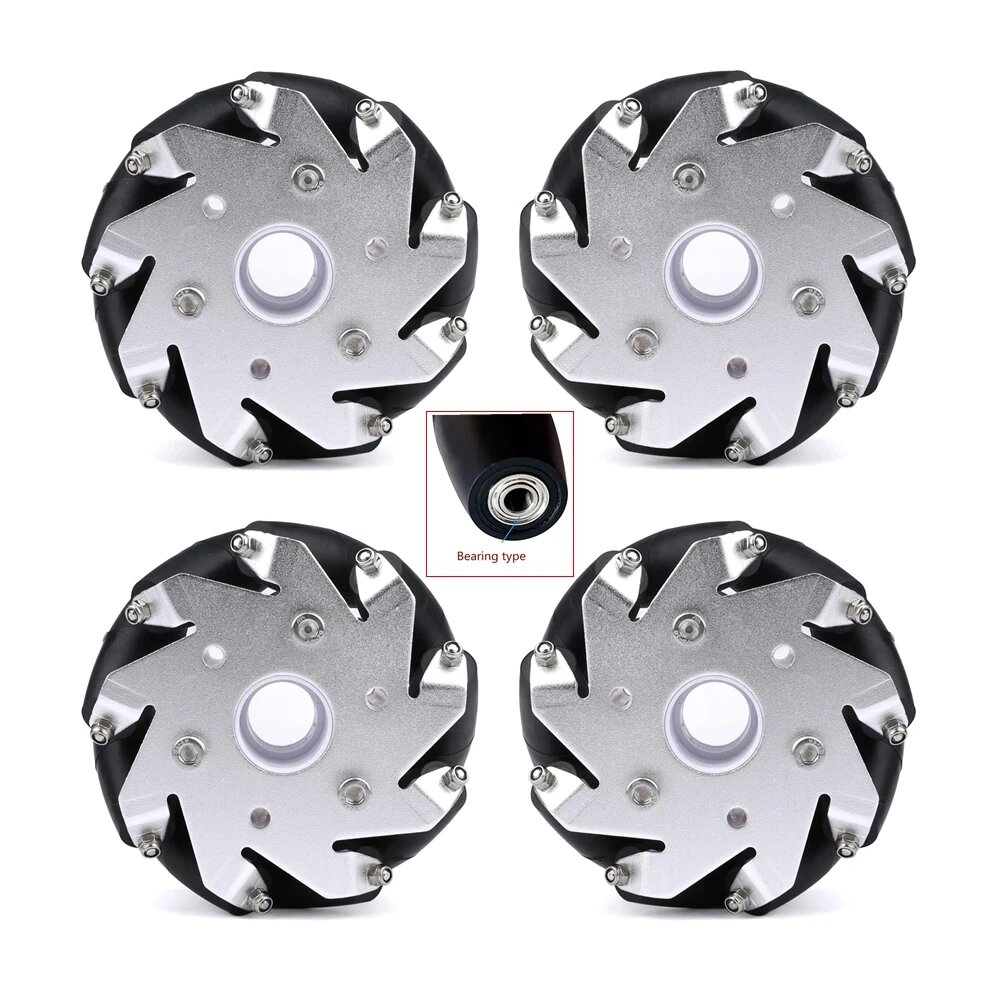 4 колеса/комплект, 100 мм, Omni, металлическое колесо Mecanum, всенаправленное интеллектуальное устройство «сделай сам», с муфтой