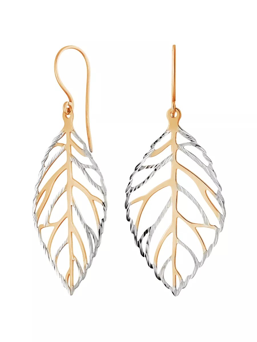 Серьги с подвесками, серебро, 925 проба, золочение