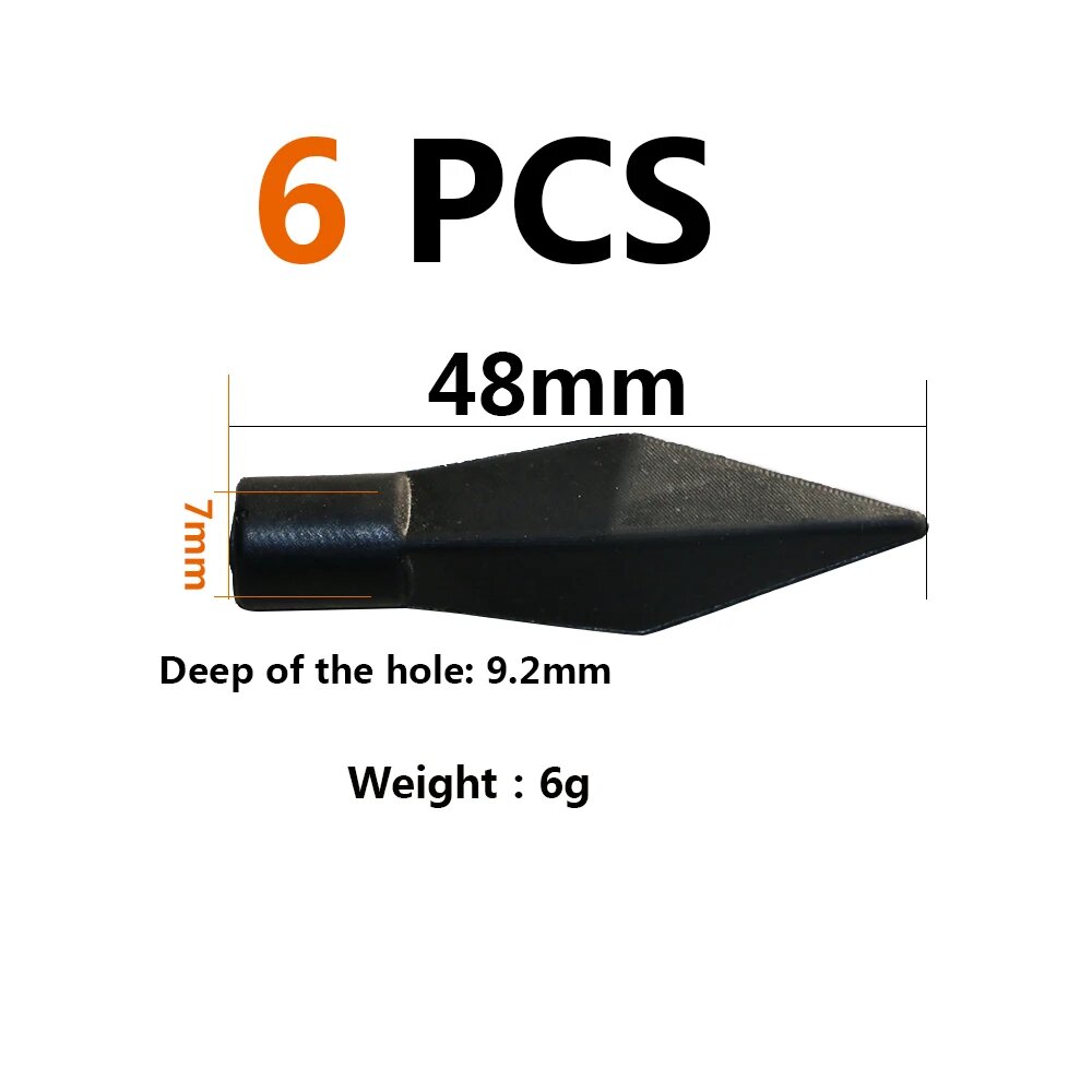 Мягкие резиновые наконечники стрел для лука, черные, 6 шт. 6PCS Black