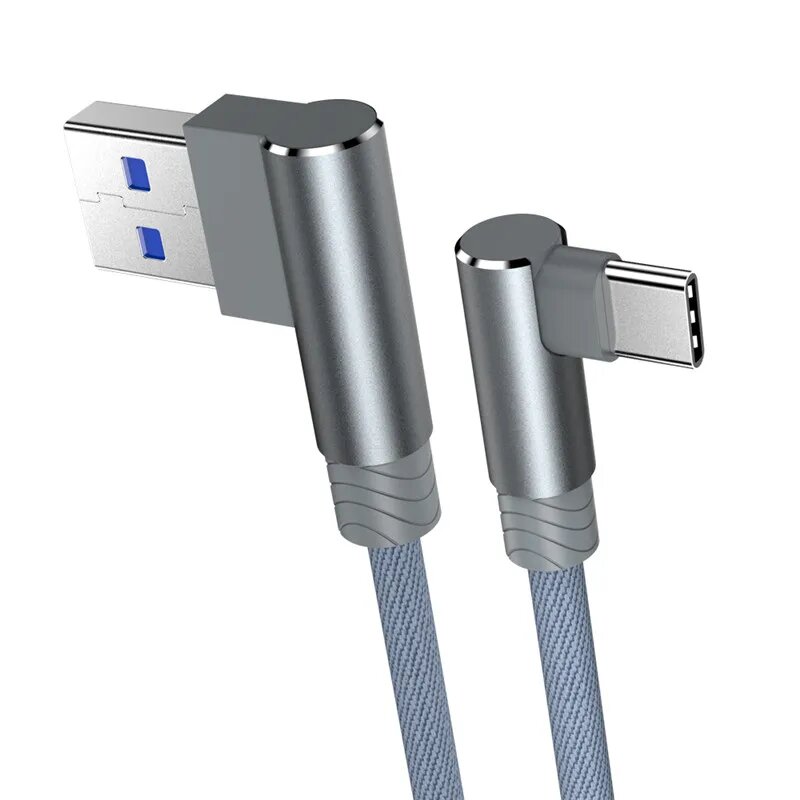 Кабель Micro USB Type C для Xiaomi POCO X3 Samsung, кабель USB C для быстрой зарядки, 1 м, серый