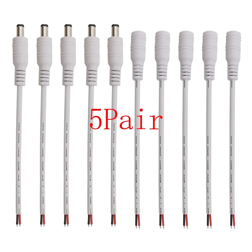 Кабель питания DC 5.5x2.1mm, 5 пар