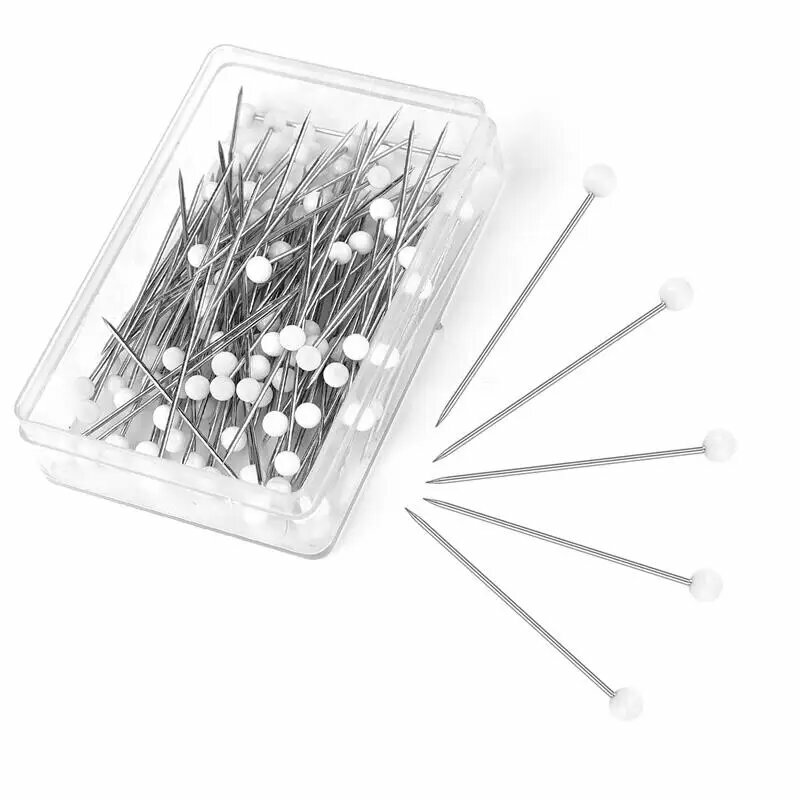 Булавки для шитья с белыми головками, 100шт, Цвет: 100Pcs-E