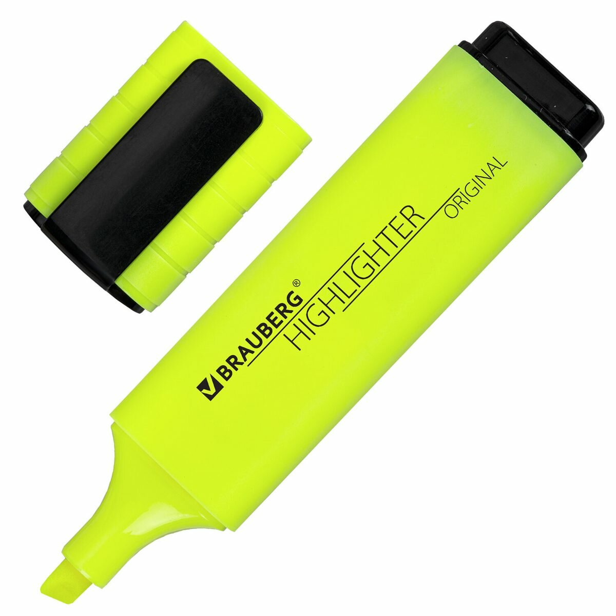 Маркер-текстовыделитель Brauberg Original Neon (1-5мм, желтый) (152211), 12шт.
