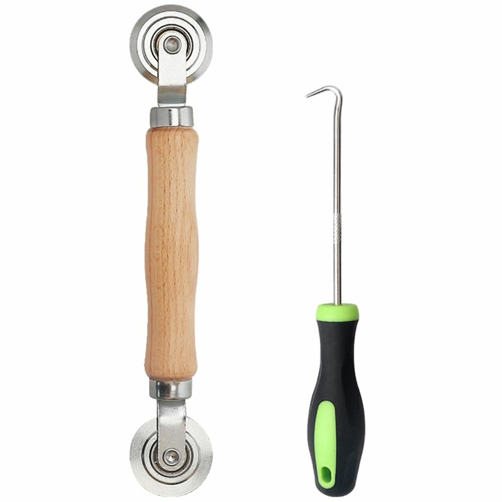 Приспособление, Инструмент для снятия сетки с окон и дверей - металлическое колесо с крючком, 2 предмета