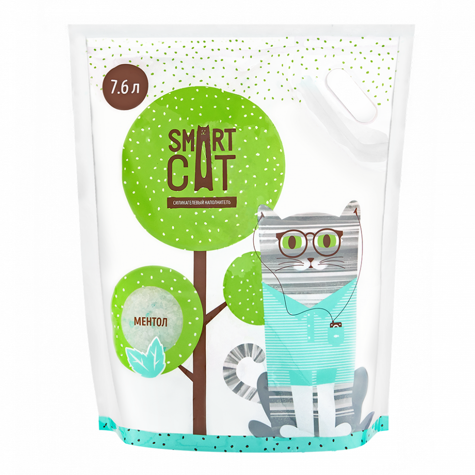 Smart Cat - Силикагелевый наполнитель с ароматом ментола (3.32 кг)
