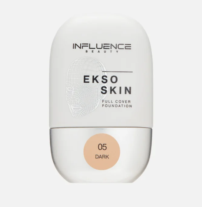Основа Influence Beauty тональная Ekso Skin, с высокой степенью покрытия, тон 05 темно-бежевый, 25 мл