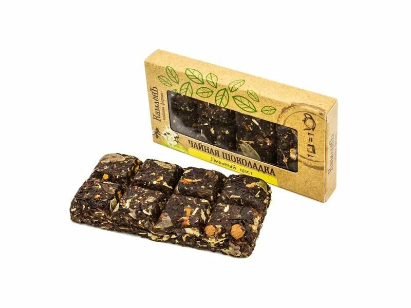 Чай черный КамлёВъ Липовый цвет - индийский, ягоды можжевельника, цедра апельсина, листочки брусники, мяты, цветы липы и мальвы /картон/ 50г