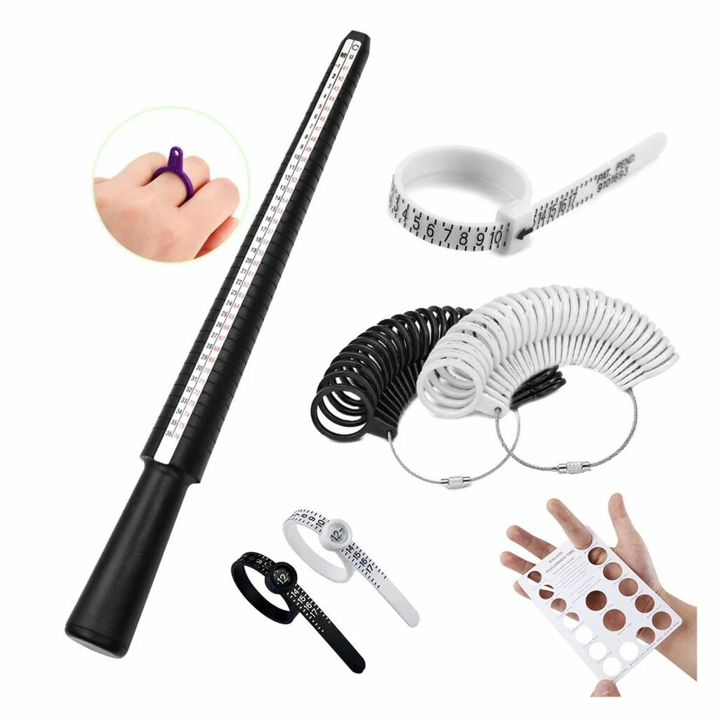 3/4/6/7 шт. набор инструментов для измерения размеров колец мужчин и женщин включает в себя измерительные оправки пальцев