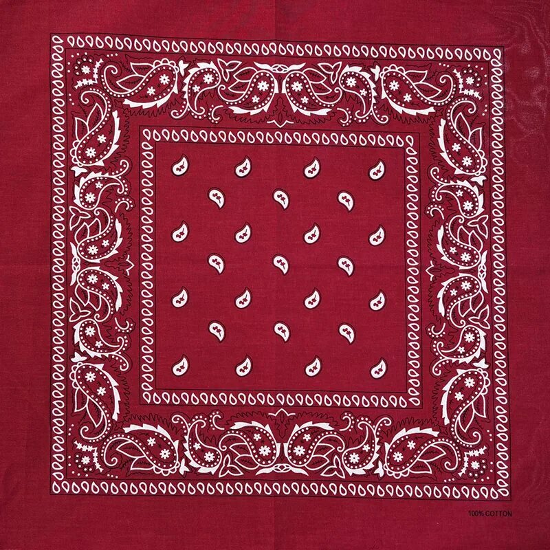 NIUPOZ Хлопковая бандана чернo-красная пейсли Бордовый, 6 Wine red