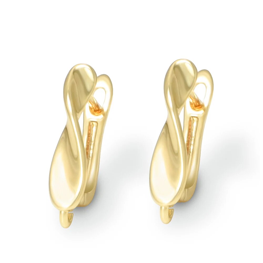 Комплект для сережек YANASI, медная основа, цирконы 18K Gold Plated