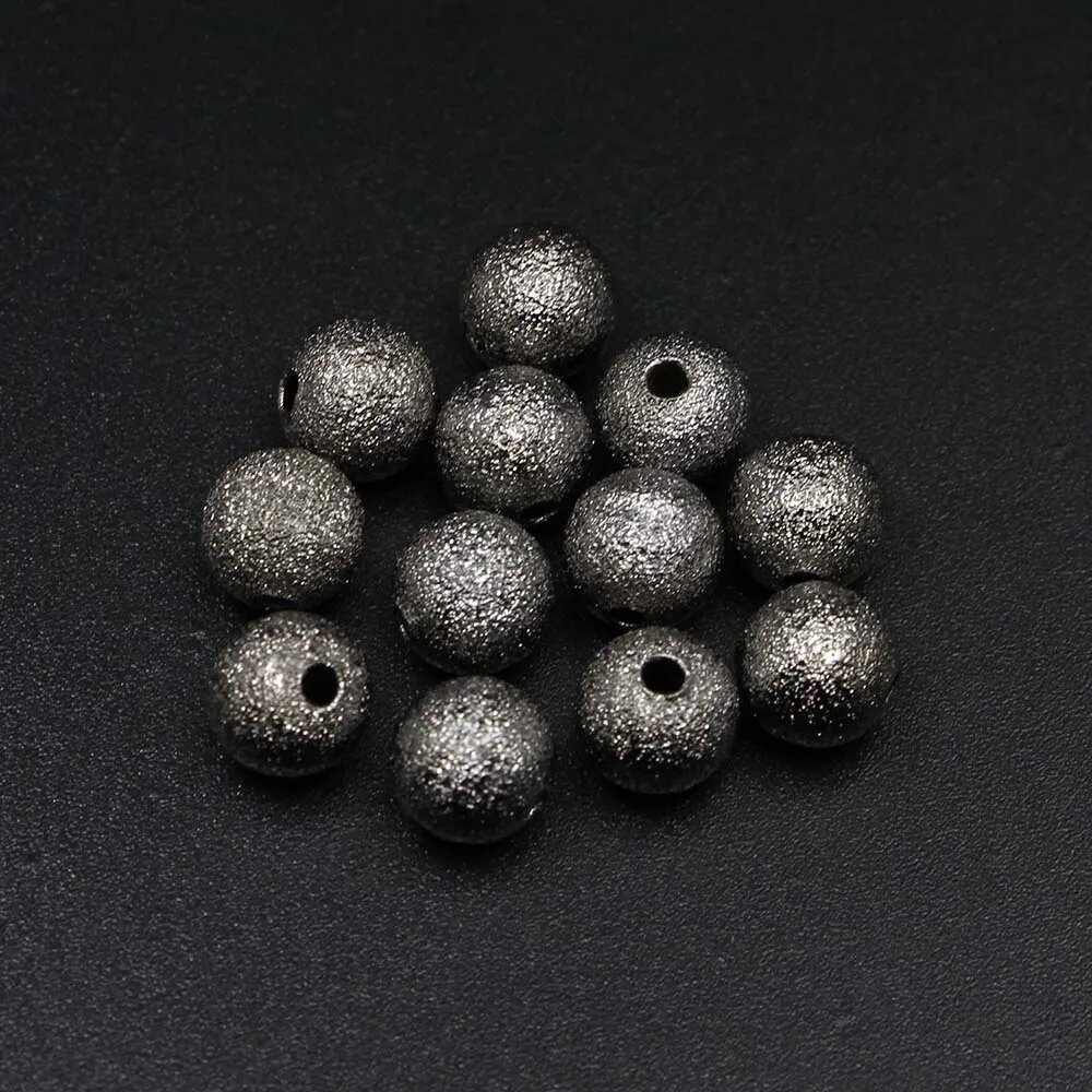 Медные бусины AGCFABS 4-12 мм 6mm X 100Pcs, Gun Black