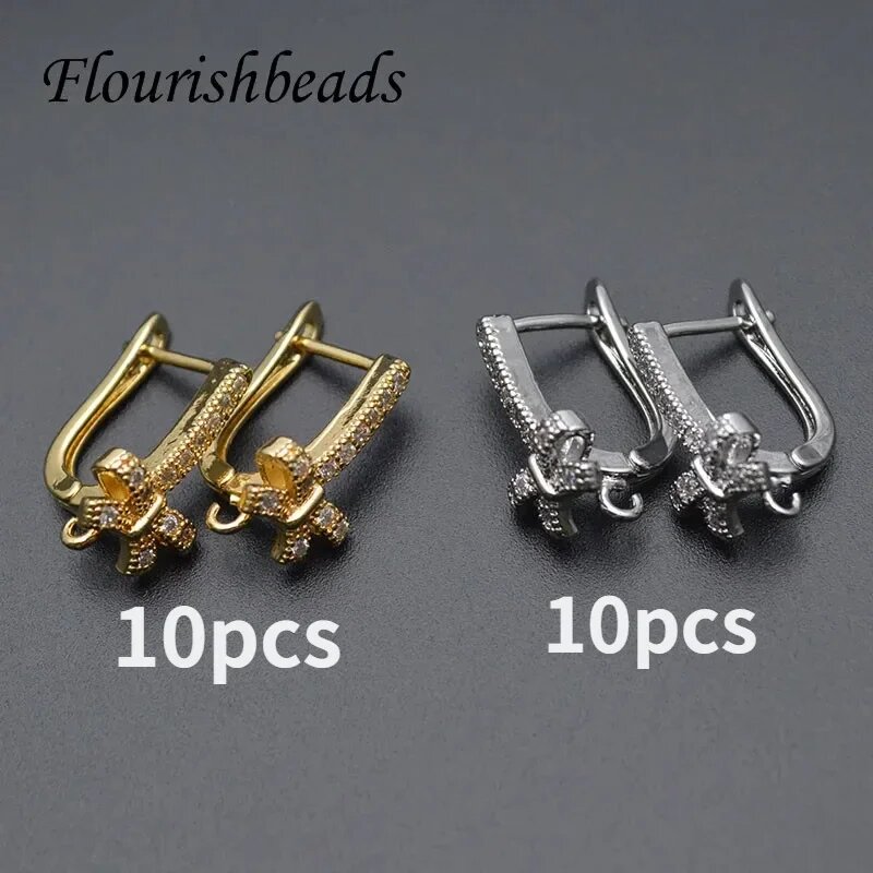 Золотые циркониевые бусины для сережек Flourishbeads 20 шт Mix Color