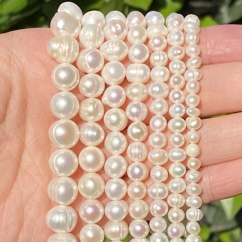 Бусины жемчуг пресноводный 7-8mm, Oval Pearl