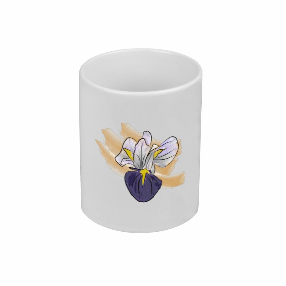 Кружка ирис акварель цвет белый