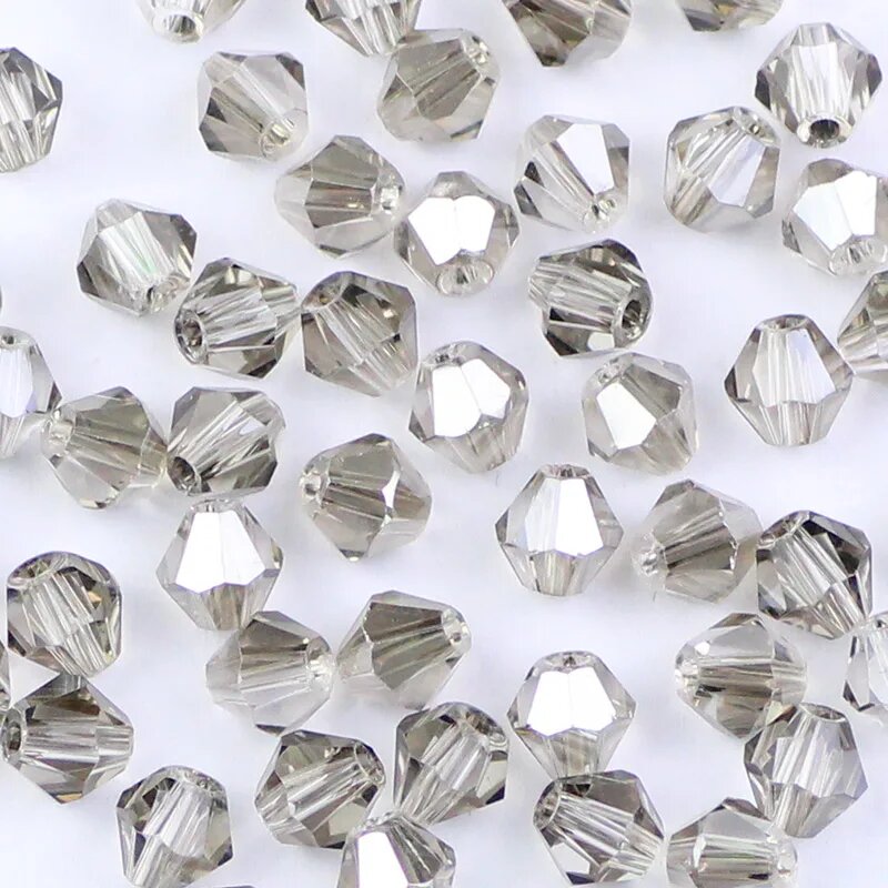 Бусины из хрусталя Swarovski 6 мм, серебряного цвета, 50 шт