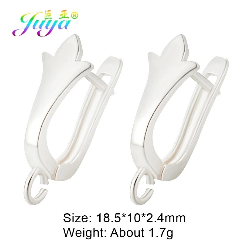 Juya серьги-кольца, Белый, White Gold, 4 Pairs-8 Pieces