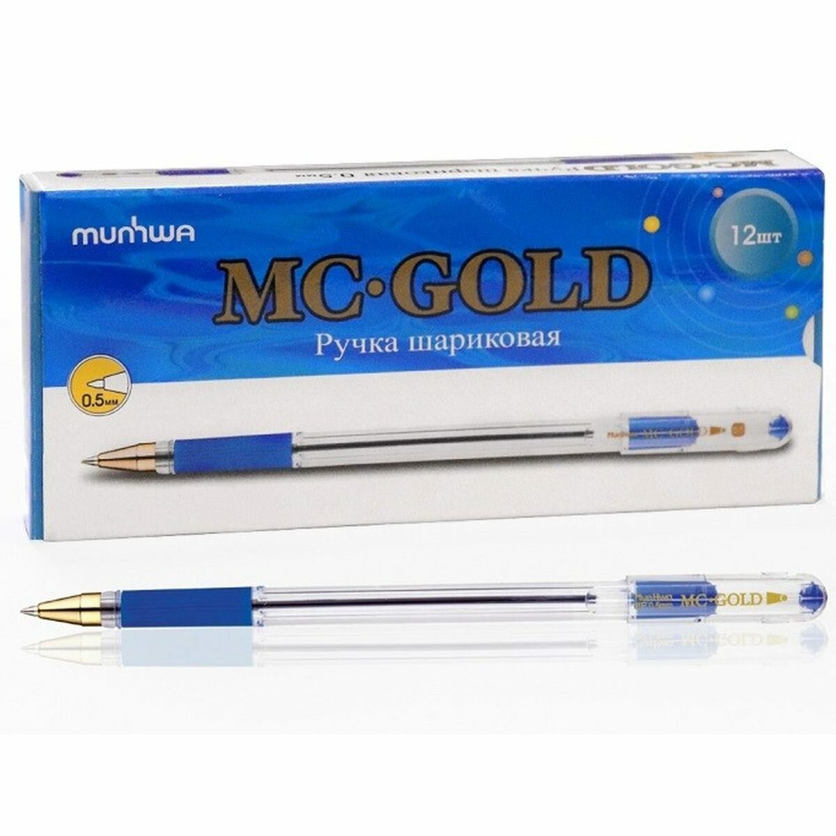 Ручка шариковая MunHwa MC Gold (0.3мм, синяя, масляная основа) (BMC-02), 1шт.