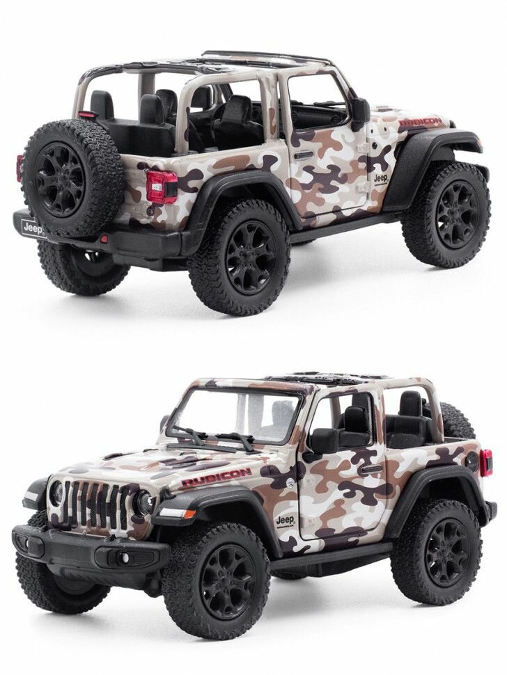 Модель машины KINSMART "Jeеp Wrangler Camo" (Open Top) инерция 1:36