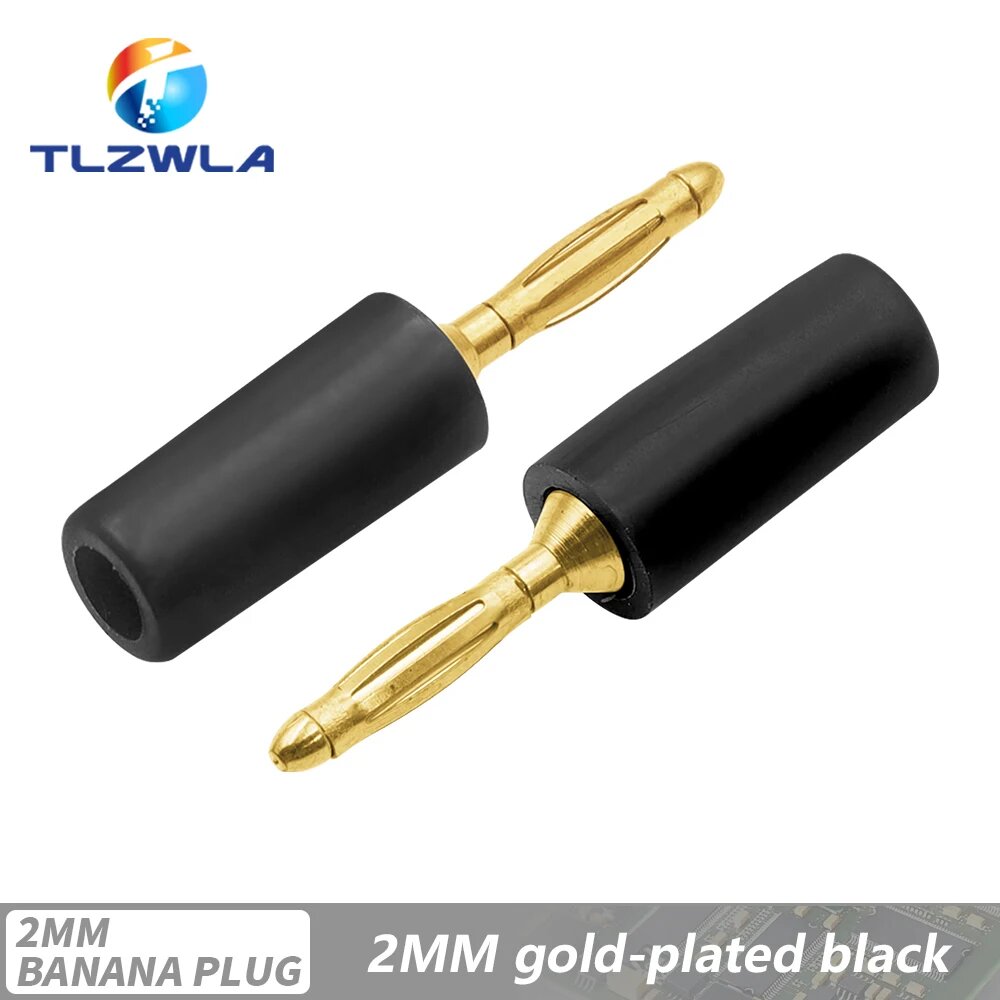 5 шт. 2 мм разъёмы бананы TLZWLA из меди золотистые черный